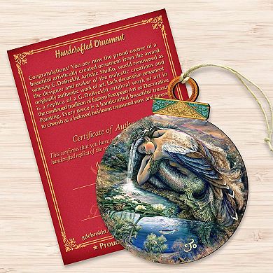 Mer Angel Wooden Holiday Ornament by Josephine Wall - Designocracy