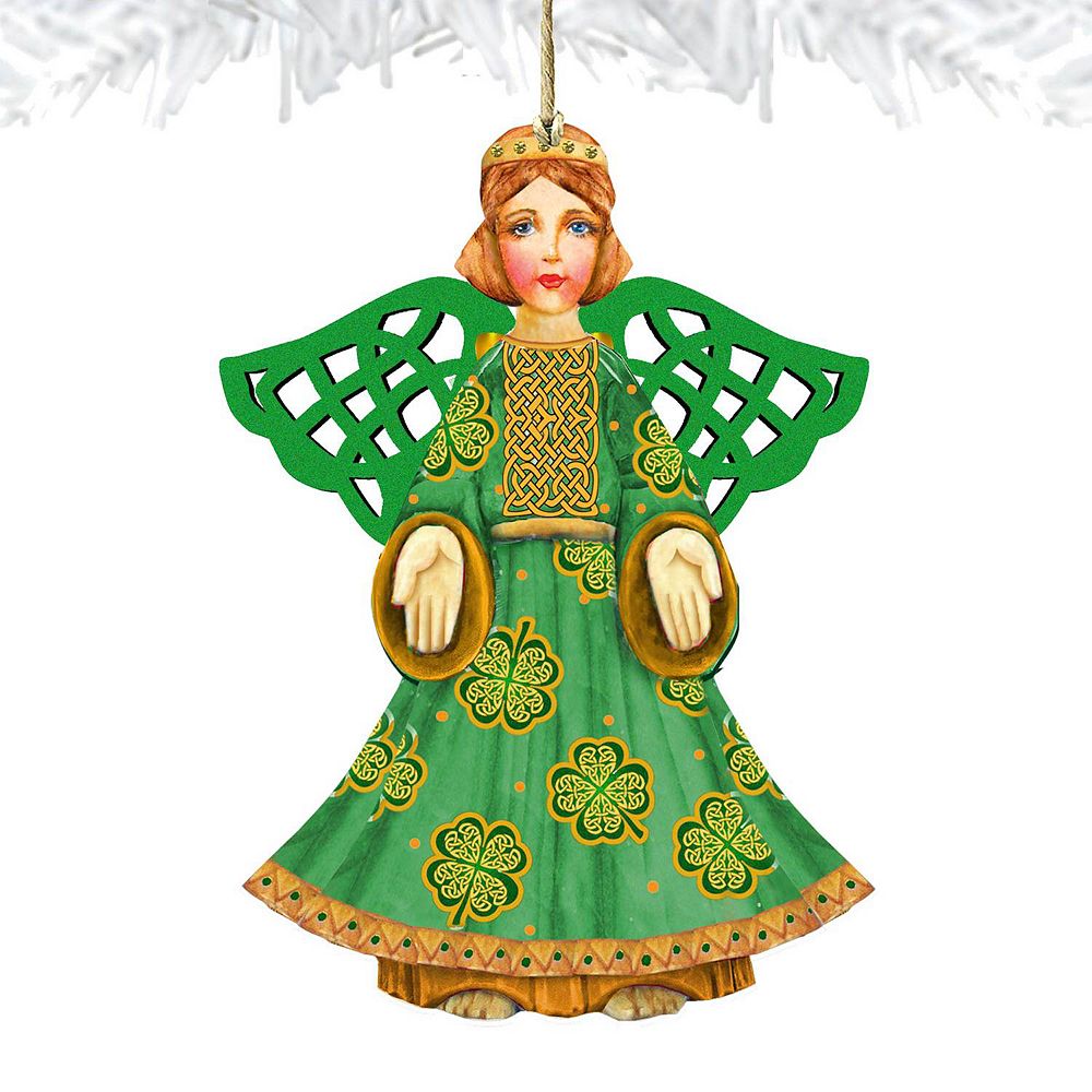 Irish Angel Wooden Holiday Ornament by G. DeBrekht - Nativity Holiday Decor