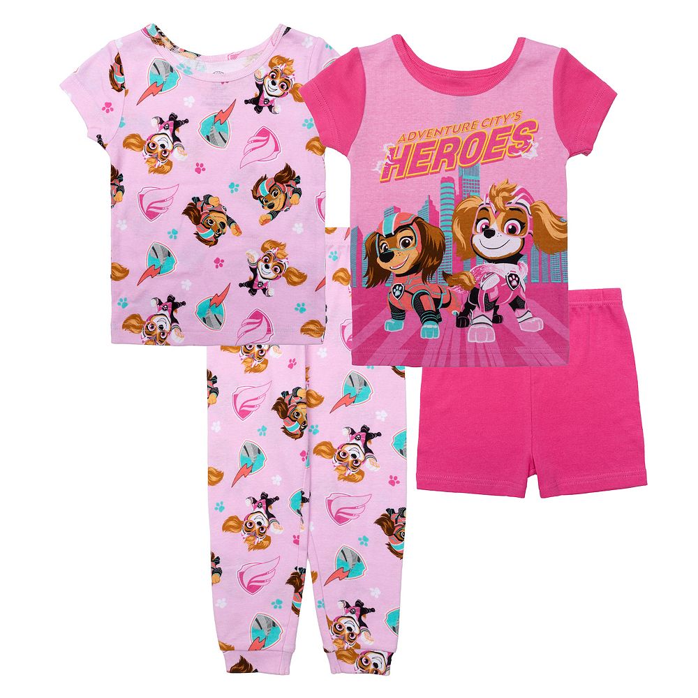 Toddler Girl Paw Patrol 4-Piece "Adventure City's Heroes" Pajama Set
