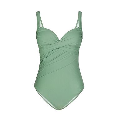 Women's Cupshe Ruched Crisscross Push-Up One Piece Swimsuit