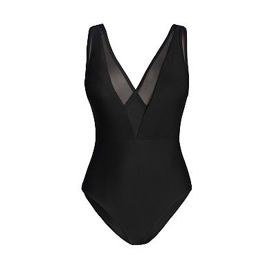 Women's Cupshe Mesh V-Neck One Piece Swimsuit