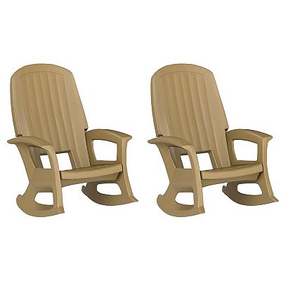 Semco Plastics Rockaway Heavy Duty All Weather Outdoor Rocking Chair 2 Pack