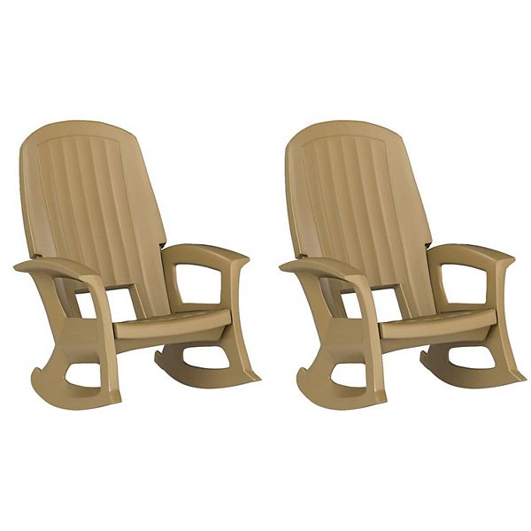 Semco Plastics Rockaway Heavy Duty All Weather Outdoor Rocking Chair (2 ...
