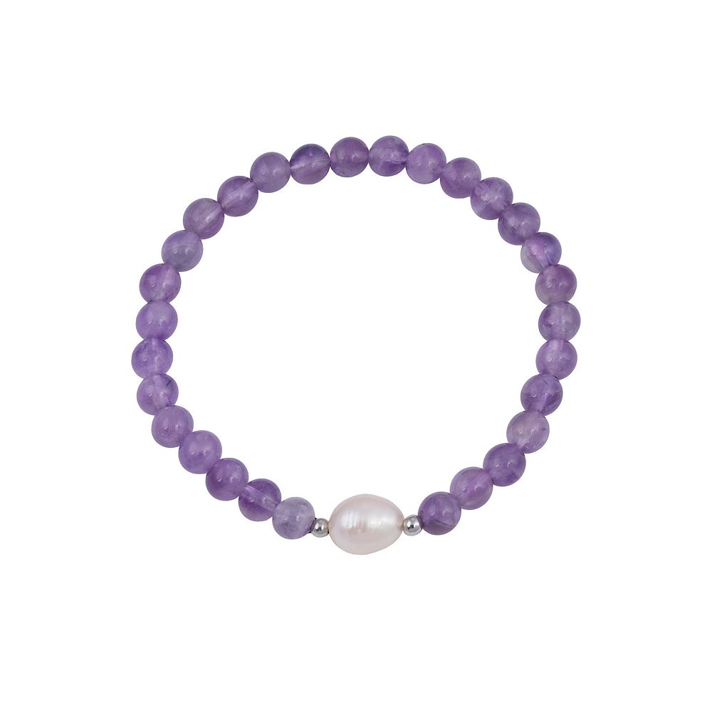 Main And Sterling Sterling Silver Cultured Freshwater Pearl And Gemstone