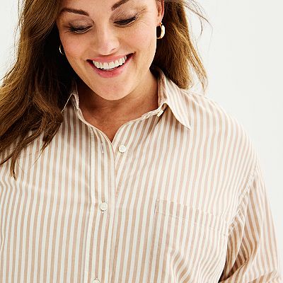 Plus Size Boyfriend Shirt Dress Women's Plus Size Denim Tunic Dress