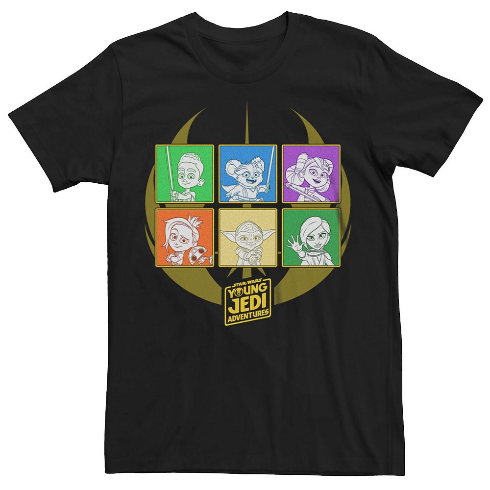 Big & Tall Star Wars: Young Jedi Adventures Characters Boxes Graphic Tee