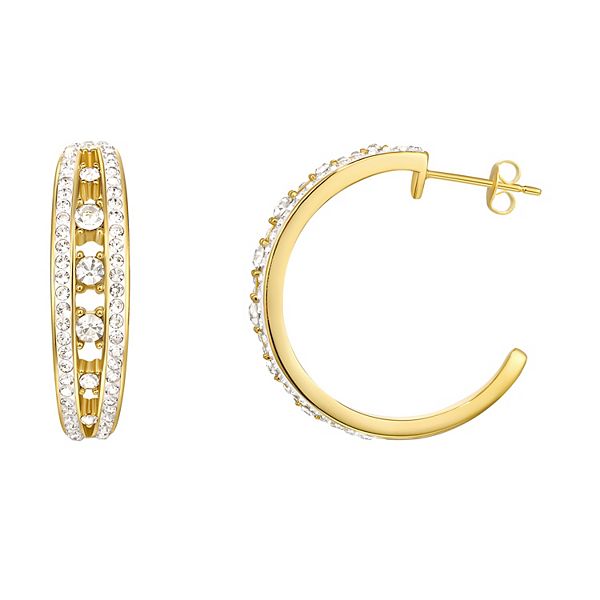 Chrystina Crystal Split Hoop Earrings