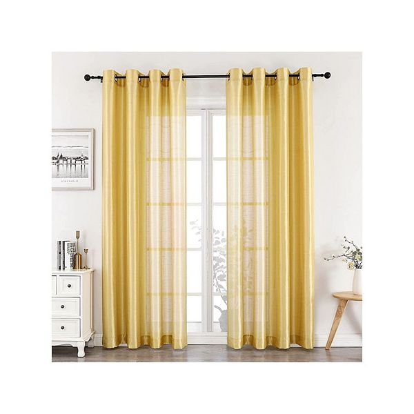 Goodgram Montauk Accents 2 Pack Ultra Luxurious Faux Silk Sheer Grommet