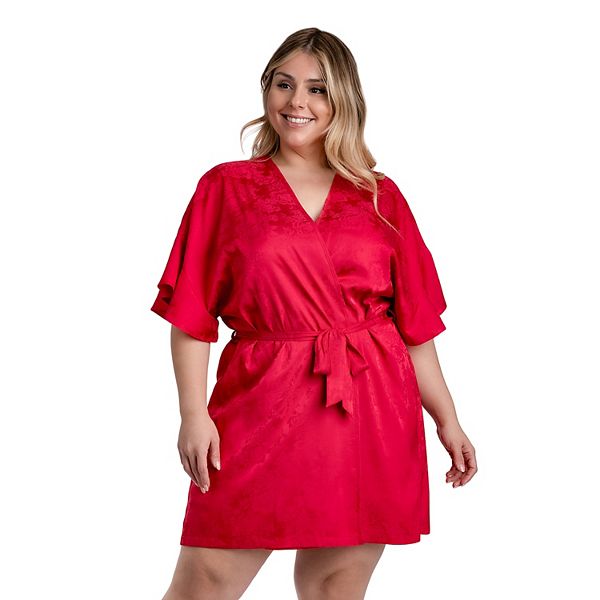 Plus Size Lilac+London Jacquard Kimono Wrapper