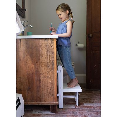 Busy Kids Fold N Store Step Stool White