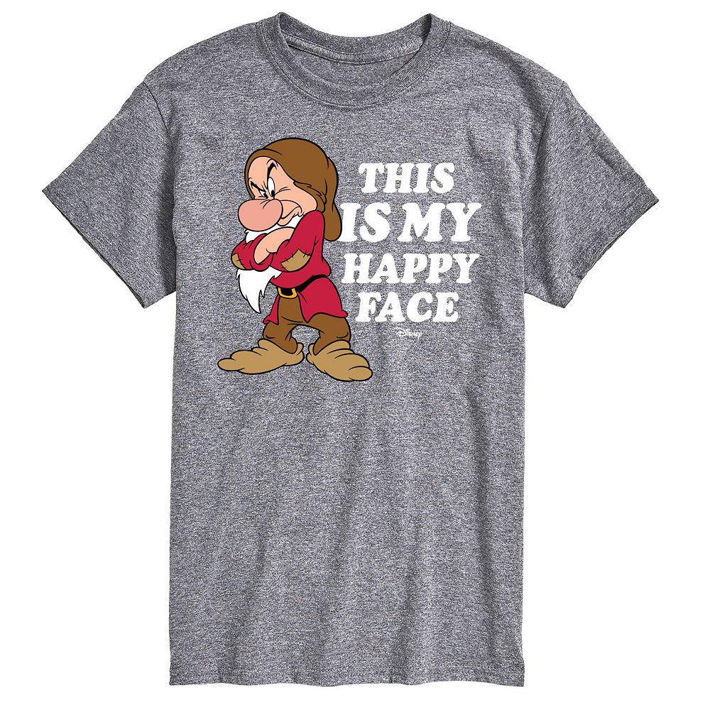 Disney Princess Big & Tall Grumpy Happy Face Graphic Tee