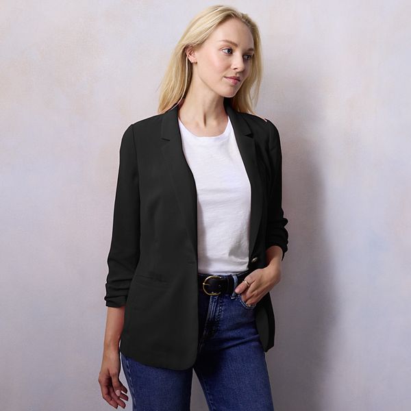 Women's LC Lauren Conrad Notch Collar 3/4 Sleeve Blazer Women's LC Lauren Conrad Notch Collar 3/4 Sleeve Blazer