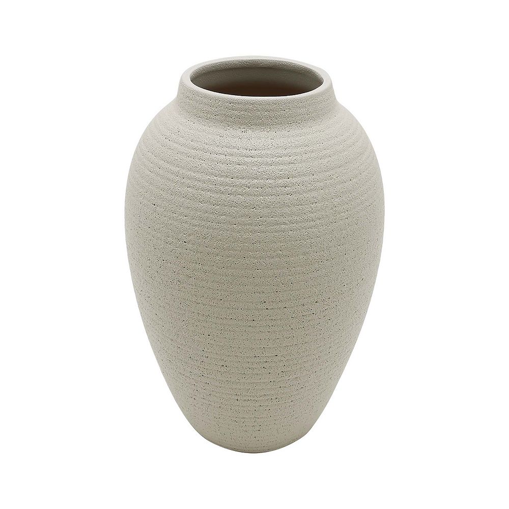 Everyday Decor Large Round Ribbed Vase Table Decor