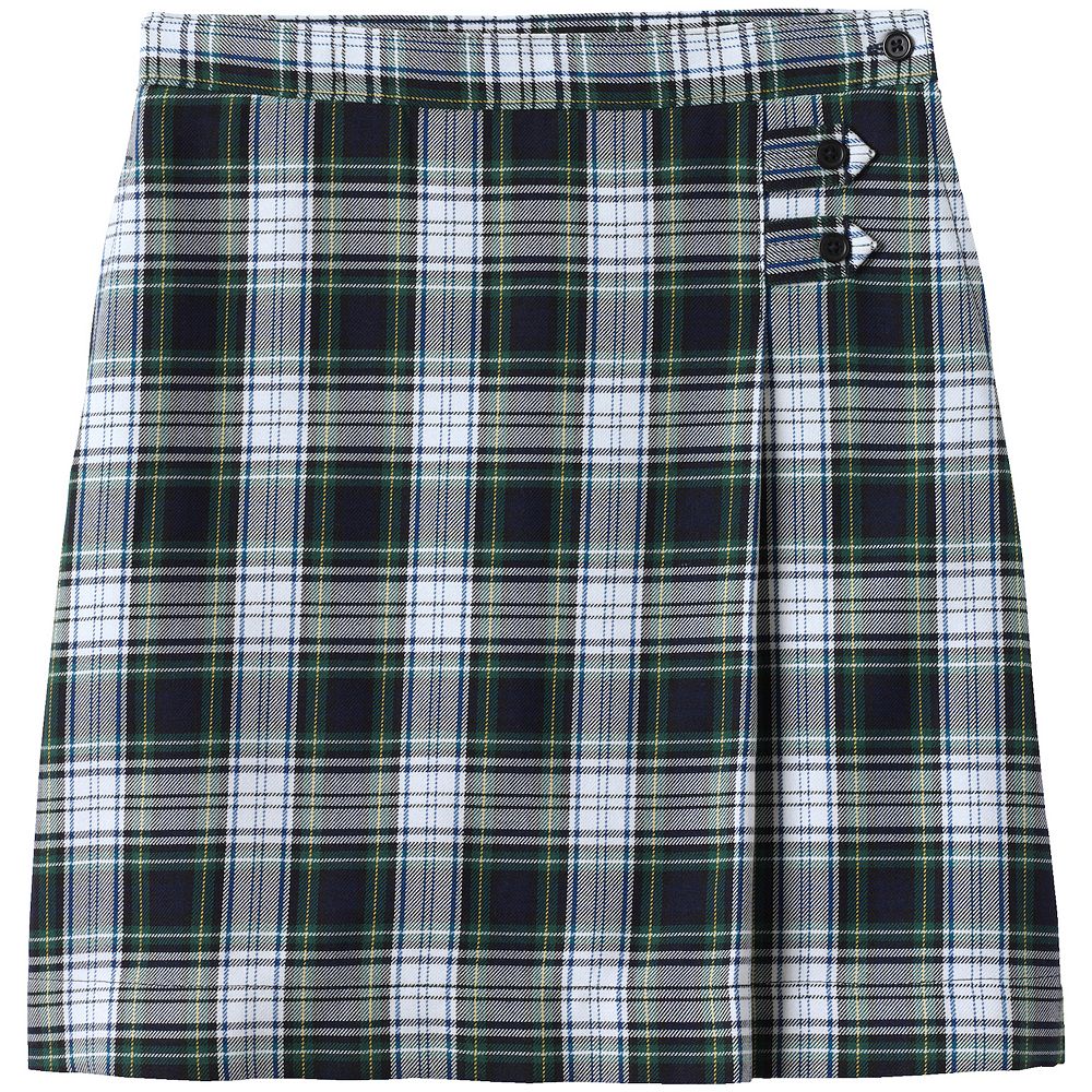 Girls 7-16 Lands' End School Uniform Slim Plaid Below the Knee A-Line Skirt