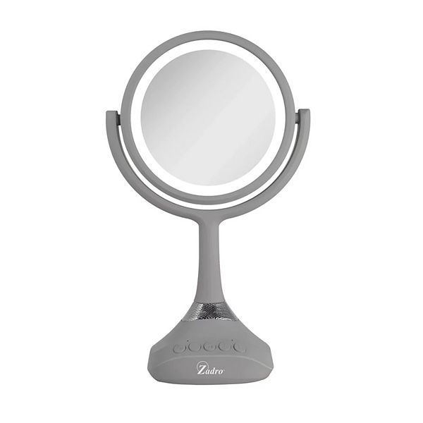 LED Rotating Mirror with Bluetooth Speaker and USB Charger Port