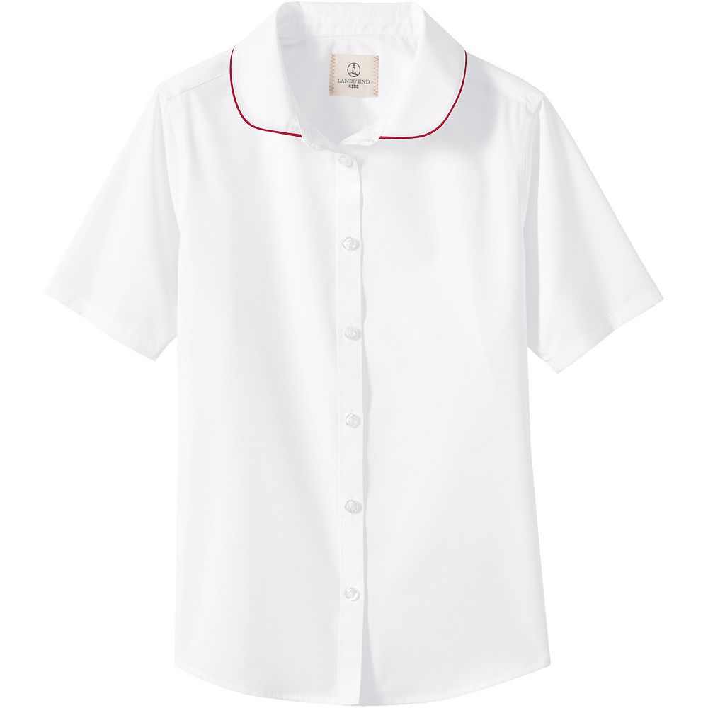 Girls 4-16 Lands' End School Uniform Piped Peter Pan Collar Broadcloth ...