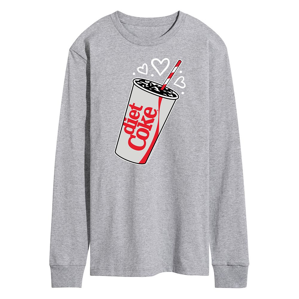 Men's Diet Coke Heart Bubbles Long Sleeve Graphic Tee