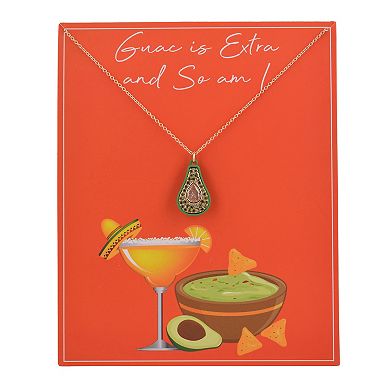 Gold Tone Avocado Pendant Necklace