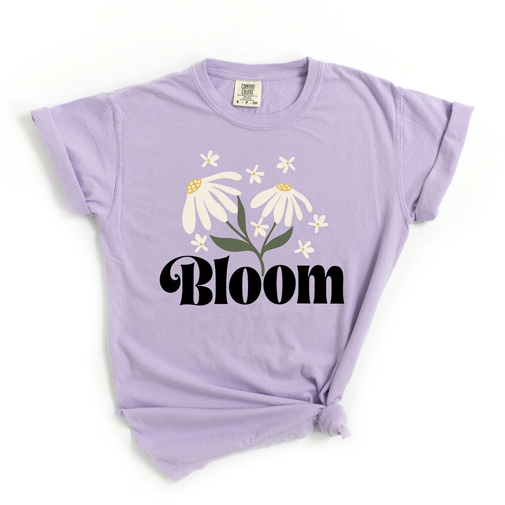 Bloom Daisy Flower Garment Dyed Tees