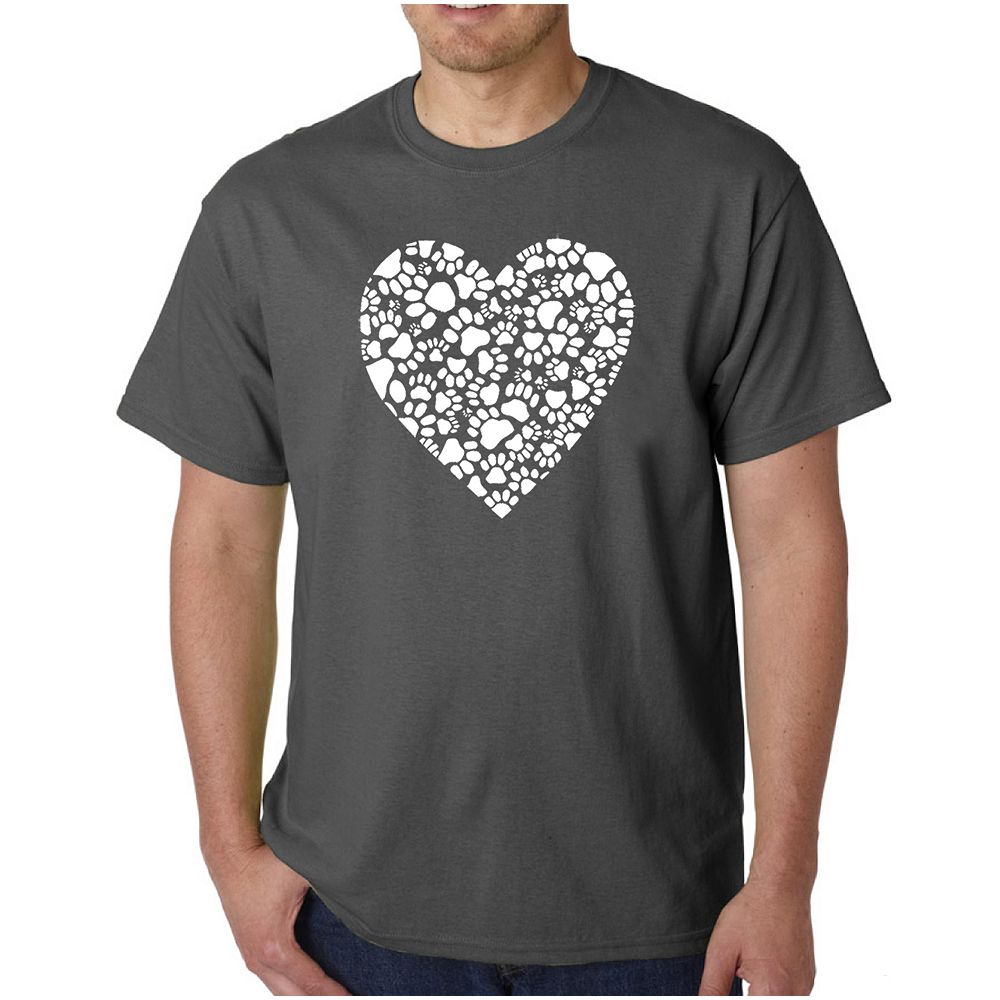 Paw Prints Heart - Men's Word Art T-shirt