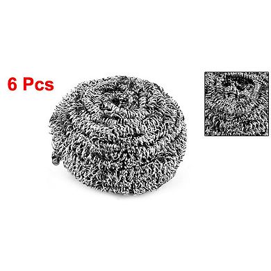 Stainless Steel Wire Kitchen Pot Pan Pad Scrubber 6 Pcs