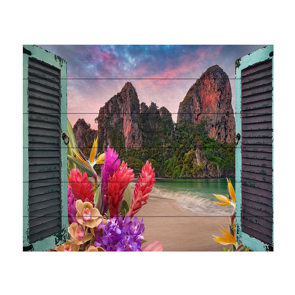 Trademark Fine Art Leo Kelly 'Window to Paradise VI' Wood Slat Art ...