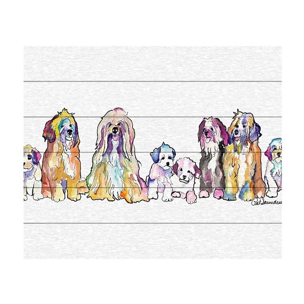 Trademark Fine Art White The Gang Wood Slat Wall Art - Size: 12"X16"