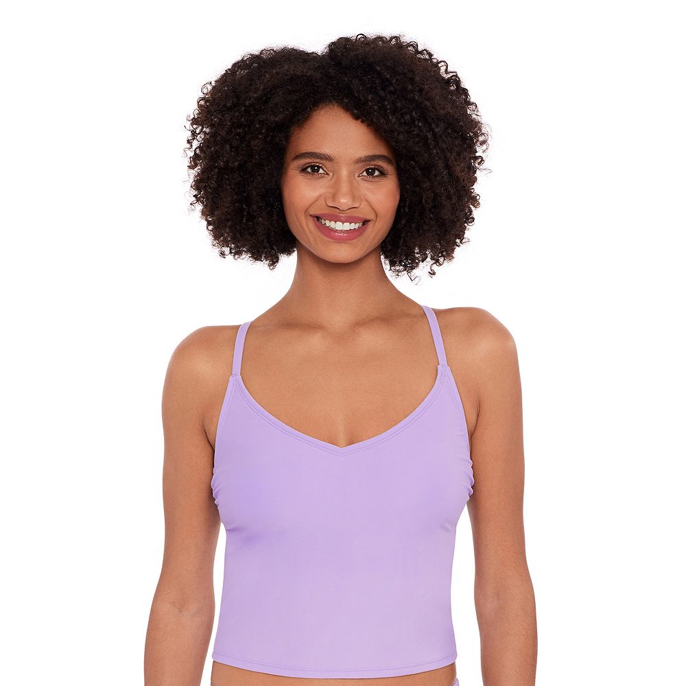 Women's Eco Beach Cropped Scoopneck Strappy Tankini Swim Top