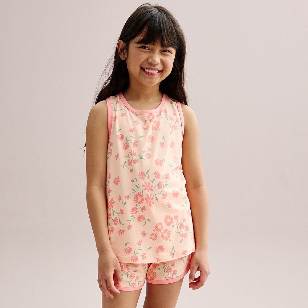 Girls 4-12 Cuddl Duds® Racerback Pajama Tank Top & Pajama Shorts Set