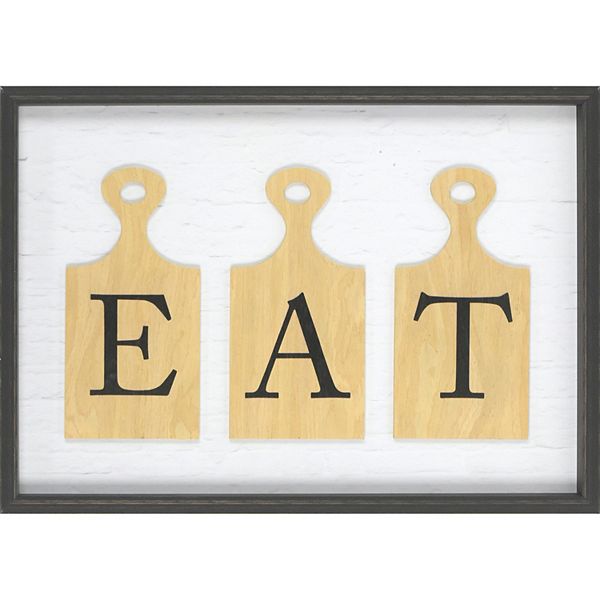 Cutting Board "EAT" Framed Kitchen Wall Art