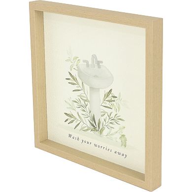 Bathroom Sentiment Framed Wall Art 2-piece Set