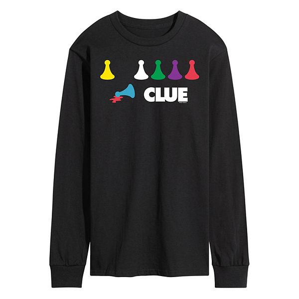 Men's Clue Game Pieces Long Sleeve Graphic Tee by Hasbro