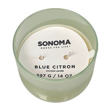 Sonoma Goods For Life® Blue Citron 14-oz. Sandblasted Glass Decorative ...