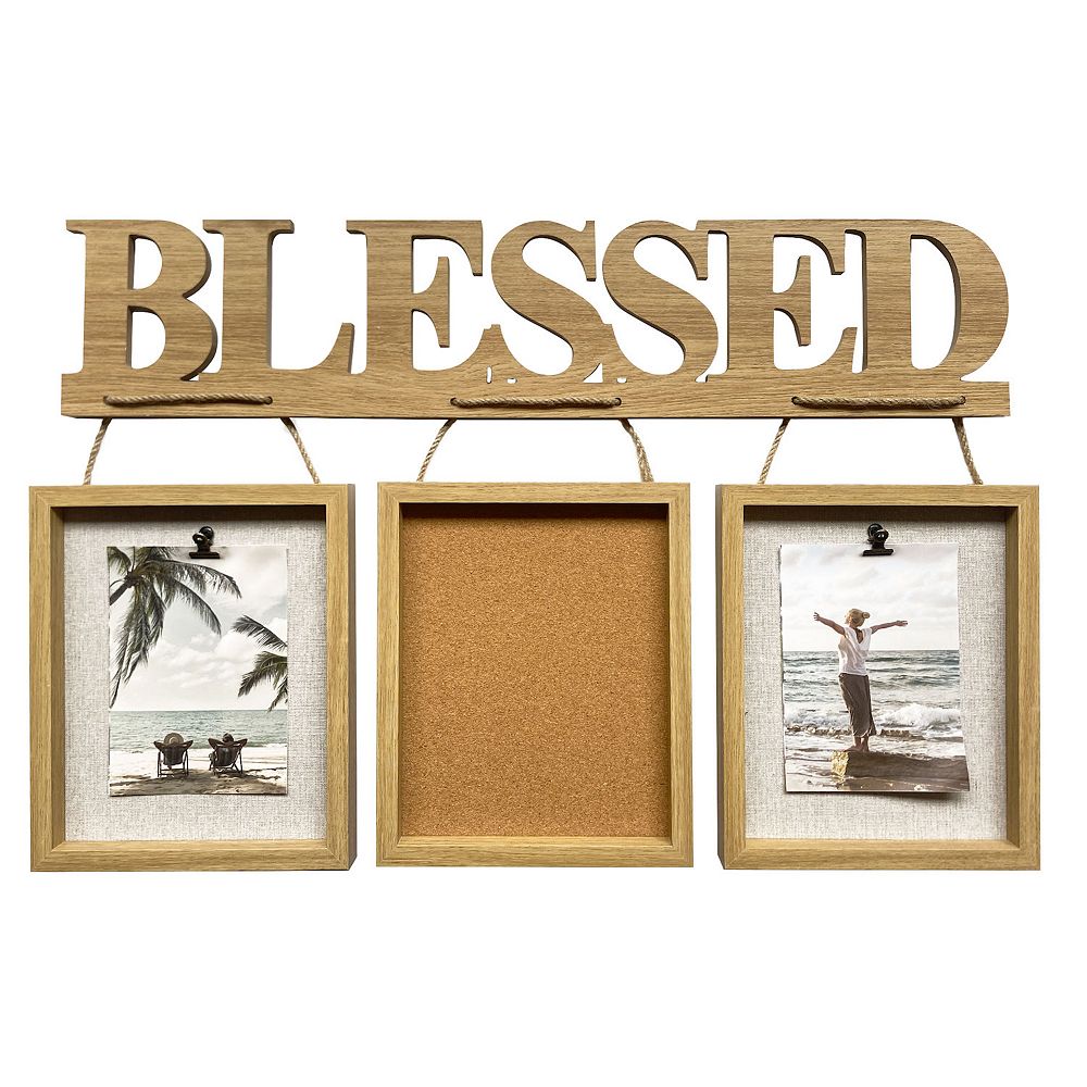 Hanging 2-Opening Blessed Picture Frame with Corkboard