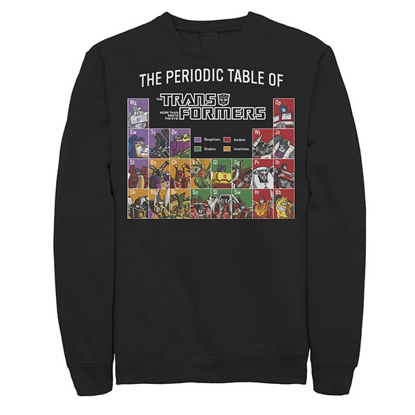 Big & Tall Transformers The Periodic Table Fleece Sweatshirt