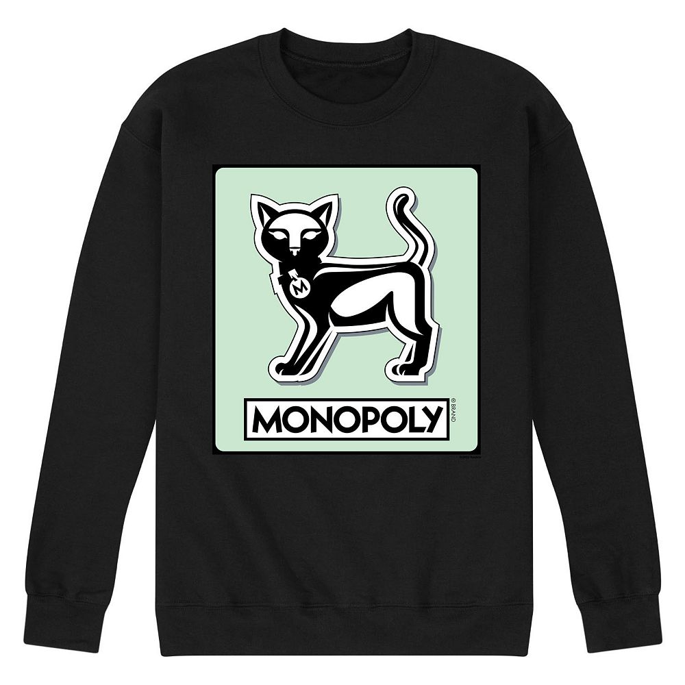 Men's Monopoly Cat Game Token Fleece Sweatshirt