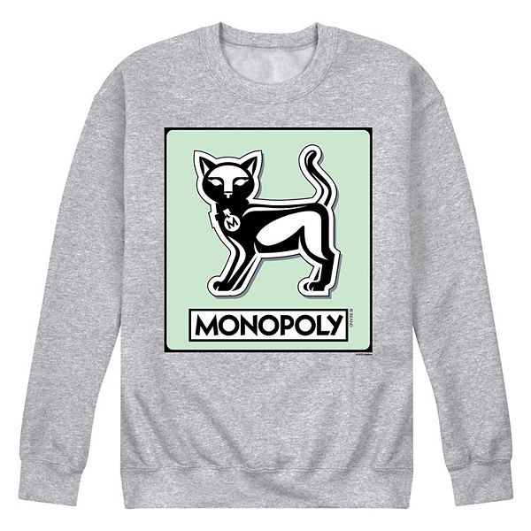 Men's Monopoly Cat Game Token Fleece Sweatshirt