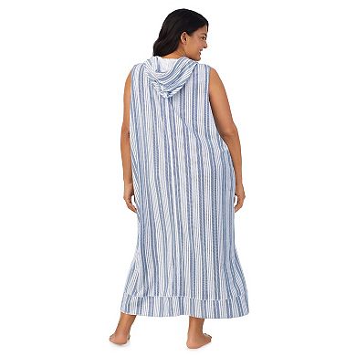 Plus Size Stan Herman Baby Terry Hooded Maxi Robe