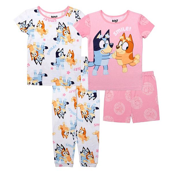 Girls 4-8 Bluey 4-Piece "Bluey Road Trip" Pajama Set
