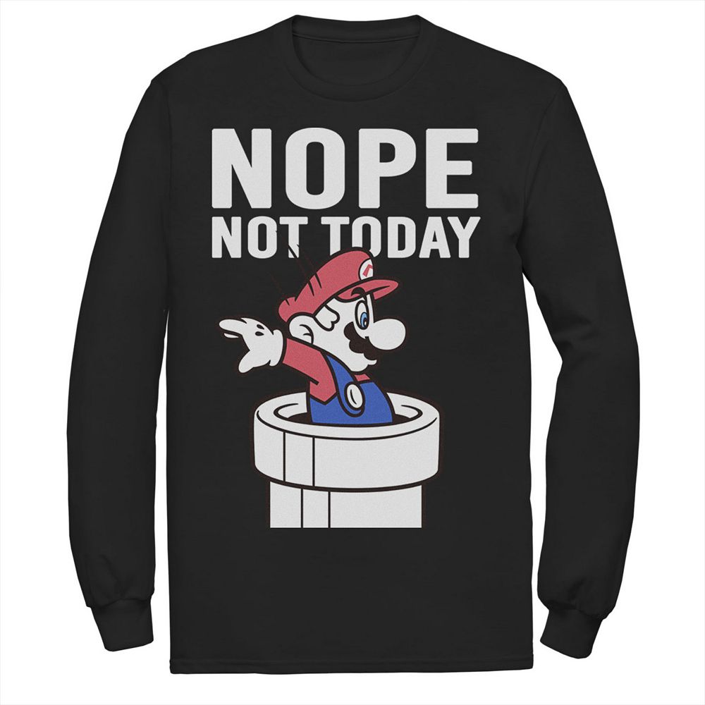 Big & Tall Nintendo Super Mario Bros Nope Not Today Long Sleeve