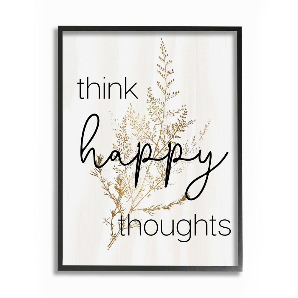 Stupell Home Decor Think Happy Thoughts Framed Wall Art