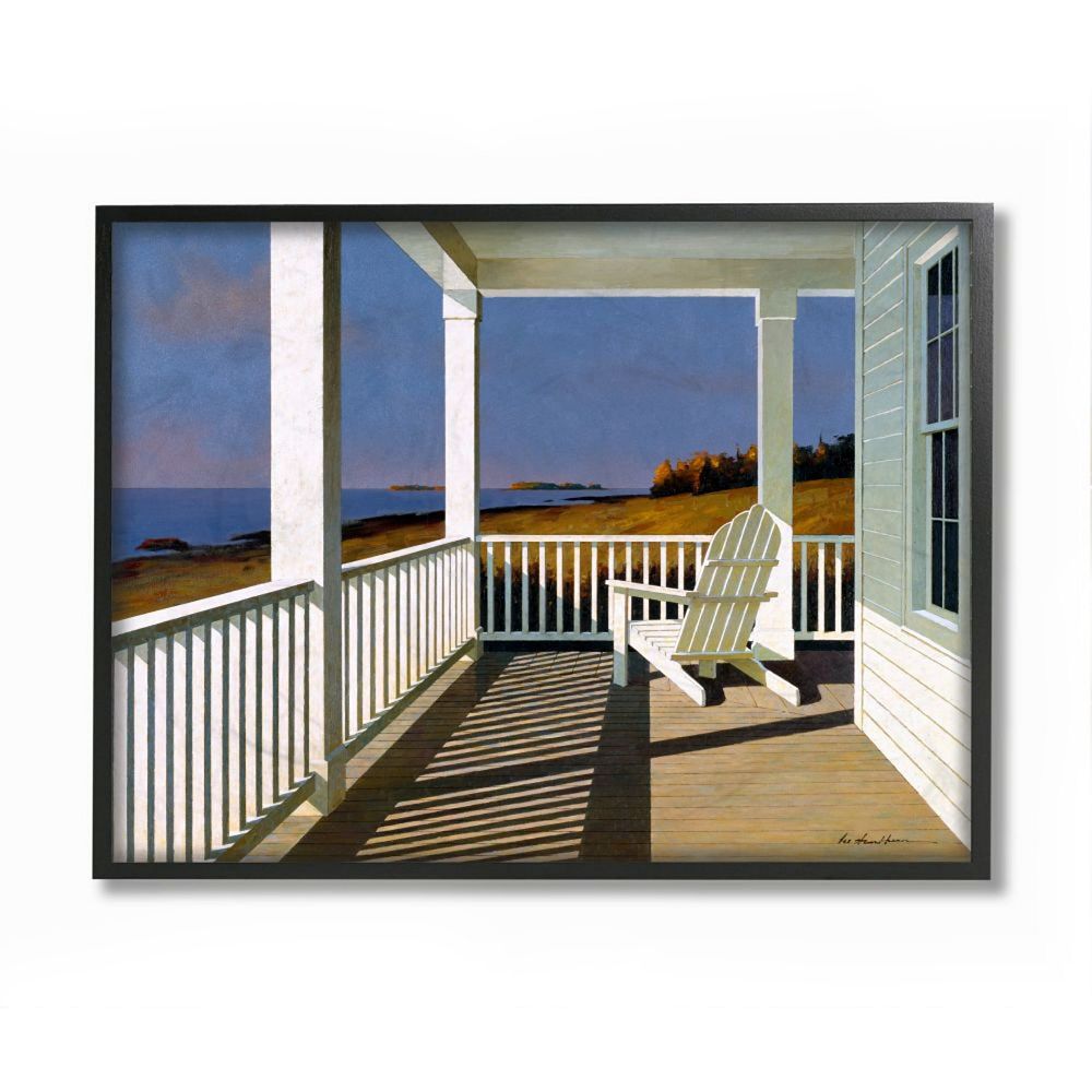 Stupell Home Decor Cottage Porch Scene at Sunset Coastal Landscape ...