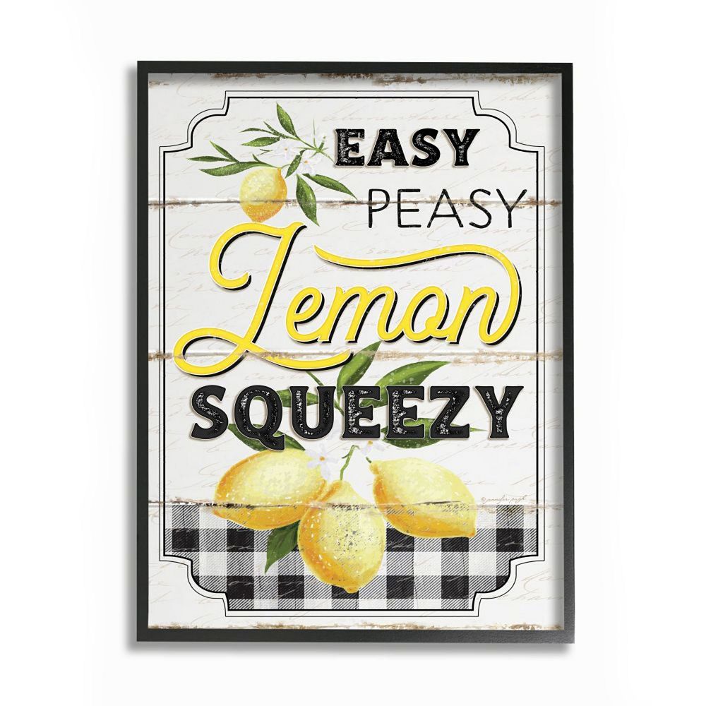 Stupell Home Decor Vintage Rustic Easy Peasy Lemon Squeezy Quote Wall ...