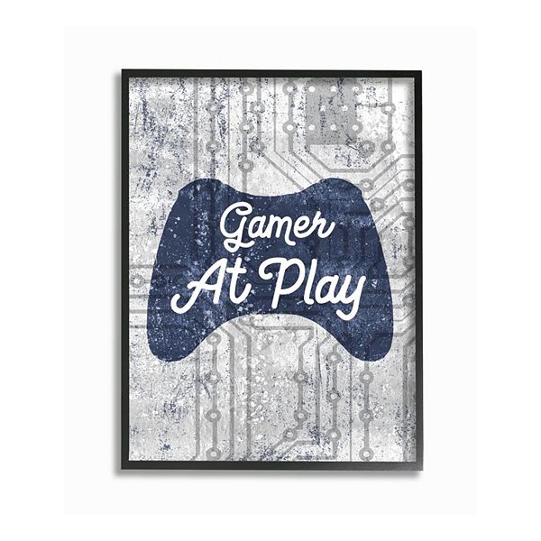 Stupell Home Decor Gamer at Play Video Game Framed Wall Art- Size Medium