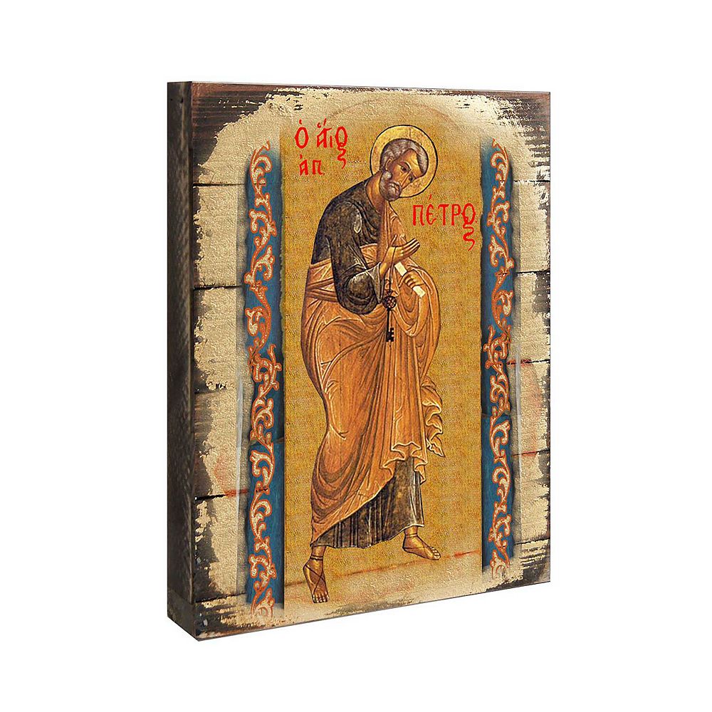 G.Debrekht Saint Peter Wooden Gold Plated Religious Christian Sacred ...