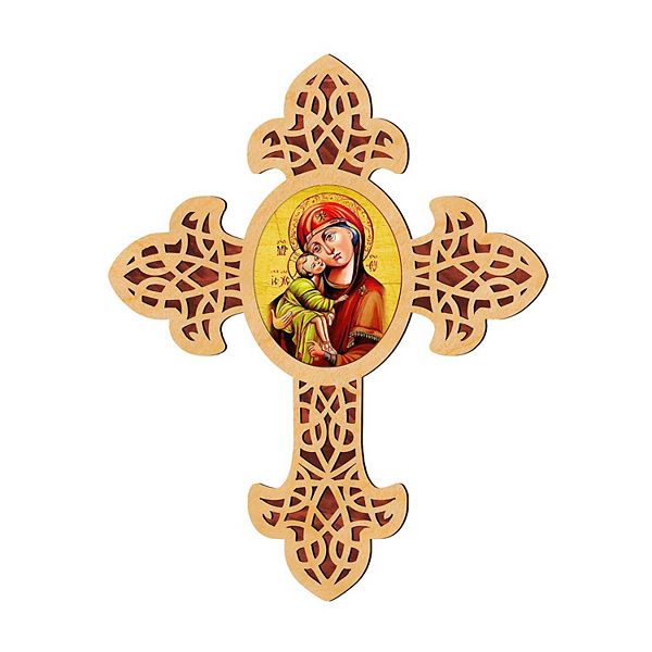 G.Debrekht Vladimir Virgin Mary Pointy Wooden Cross by Museum Icons ...