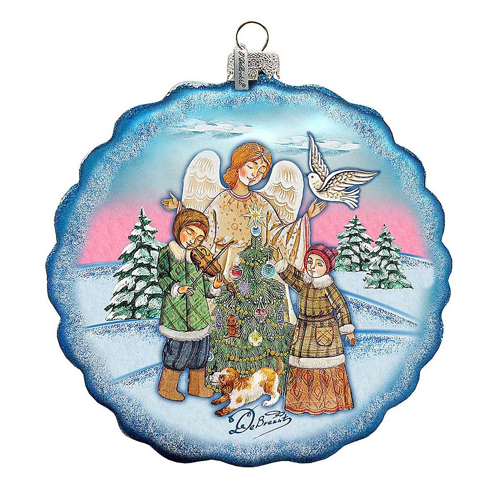 G.Debrekht Winter Blessing Flower Glass Christmas Ornament by G. DeBrekht Christmas Decor - 759-021