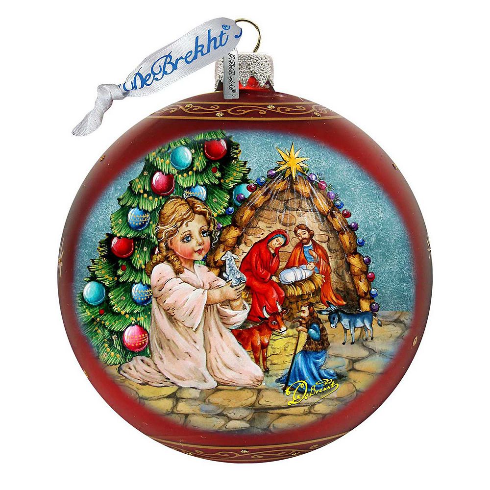 Christmas Miracle Lg Glass Christmas Ornament in Red by G.Debrekht
