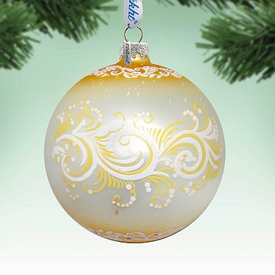Regal Nativity Lg Glass Ornament in Gold by G.Debrekht