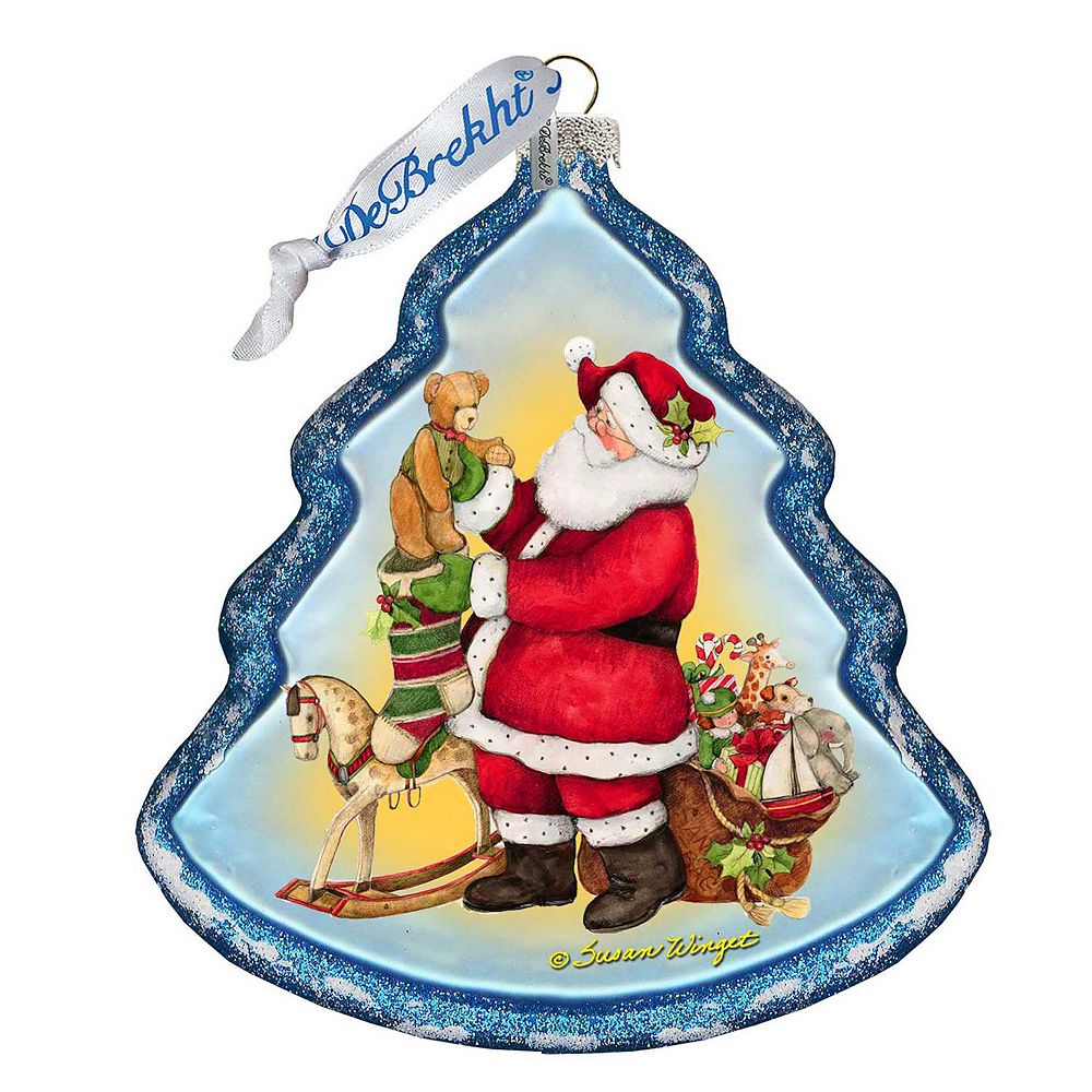 G.Debrekht Santa Workshop Glass Christmas Ornament by Susan Winget ...